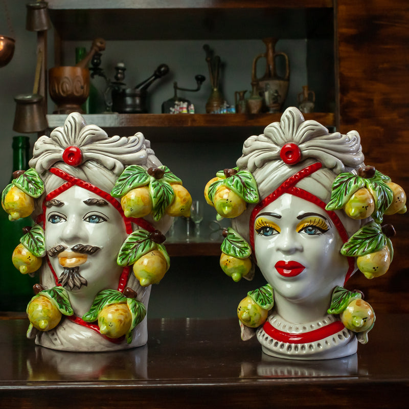 Teste di moro siciliane modello limoni L. 23 x H. 30 cm – Teste Di Moro ...