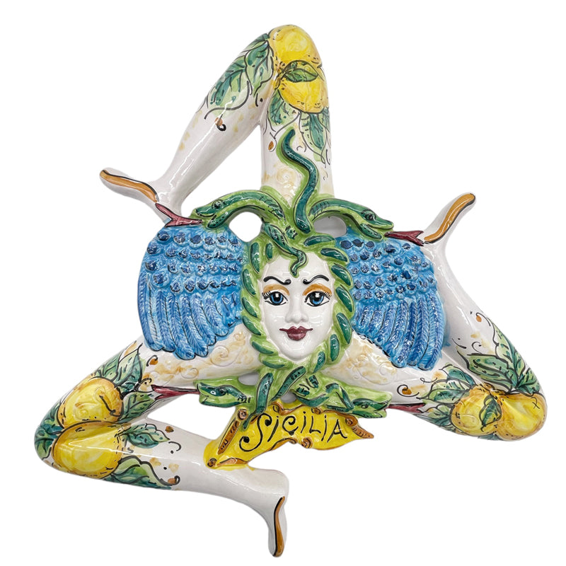 TRINACRIA IN CERAMICA SICILIANA DI CALTAGIRONE 60 CM – Teste Di Moro ...